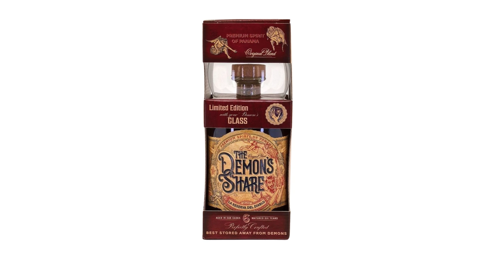 The Demons Share 6 éves rum díszdobozban 1 üvegpohárral DRS (0,7L / 40% ...